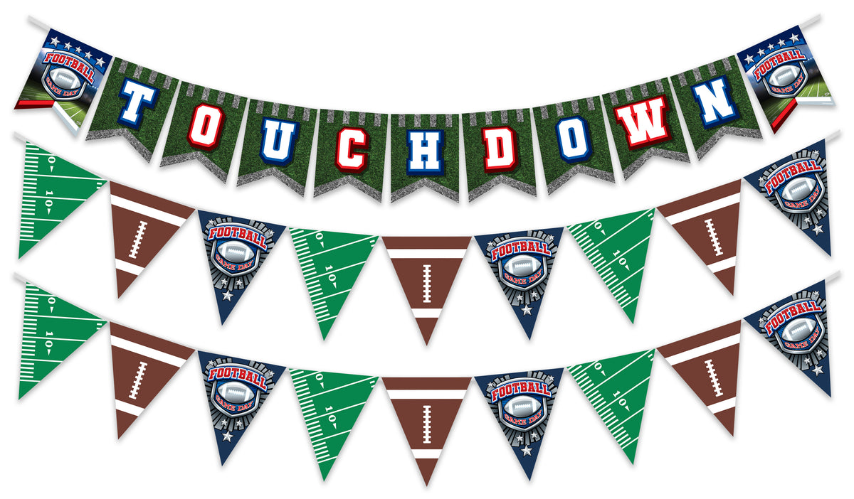 Football Banner & Pennants Kit - Football Birthday Party Supplies ...
