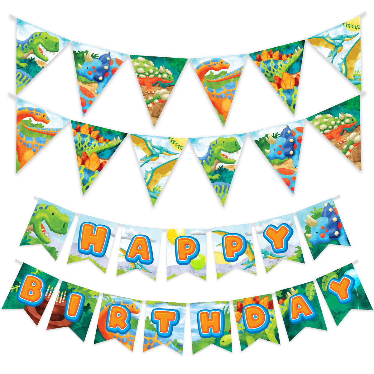 Dinosaur Banner & Pennants Kit - Dinosaur Party Supplies – Treasures Gifted