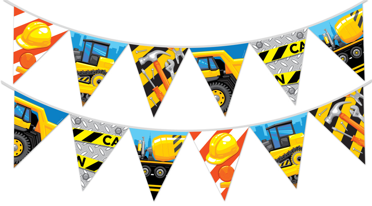 Construction Banner Pennant - Construction Party Supplies – Treasures ...