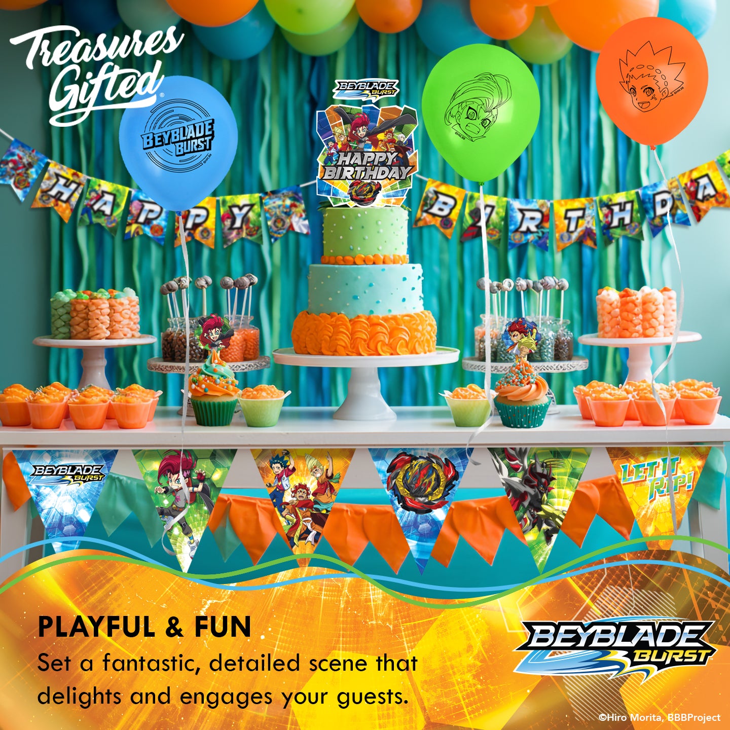 BEYBLADE Party Supplies Complete Set for 16 Guests – Treasures Gifted