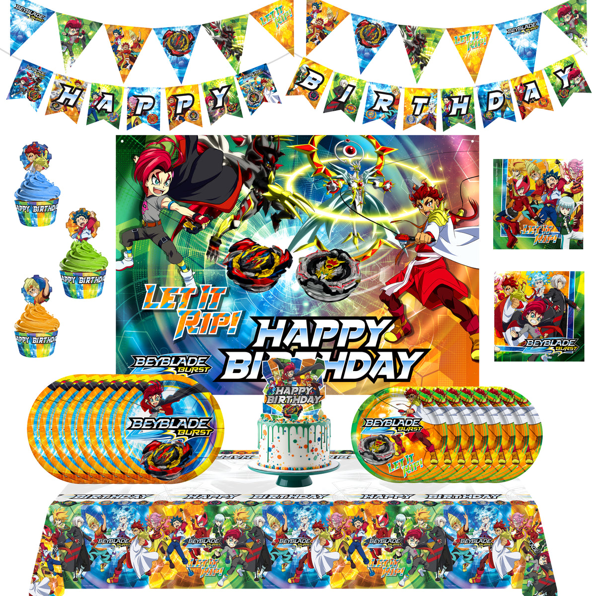BEYBLADE Party Supplies Ultimate Set for 16 Guests – Treasures Gifted