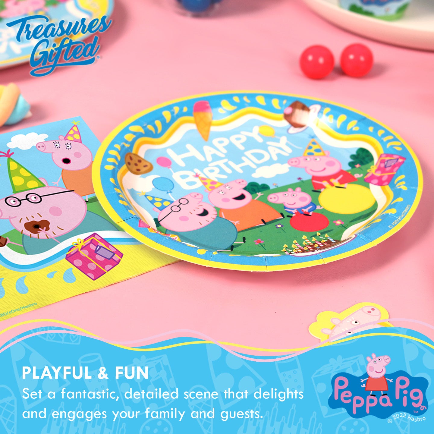 Peppa Pig Party Tableware Starter Set for 24 Guests – Treasures Gifted