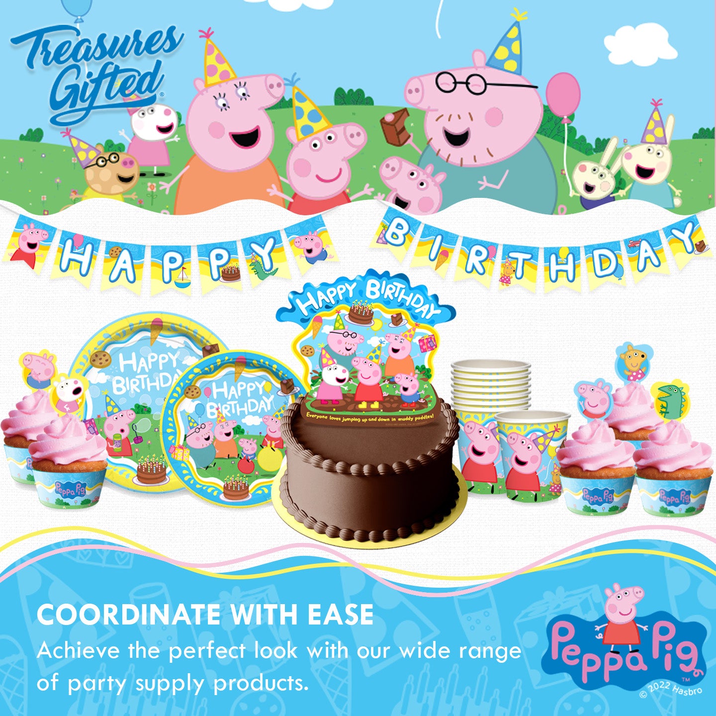 Peppa Pig Backdrop - Peppa Pig Party Supplies – Treasures Gifted