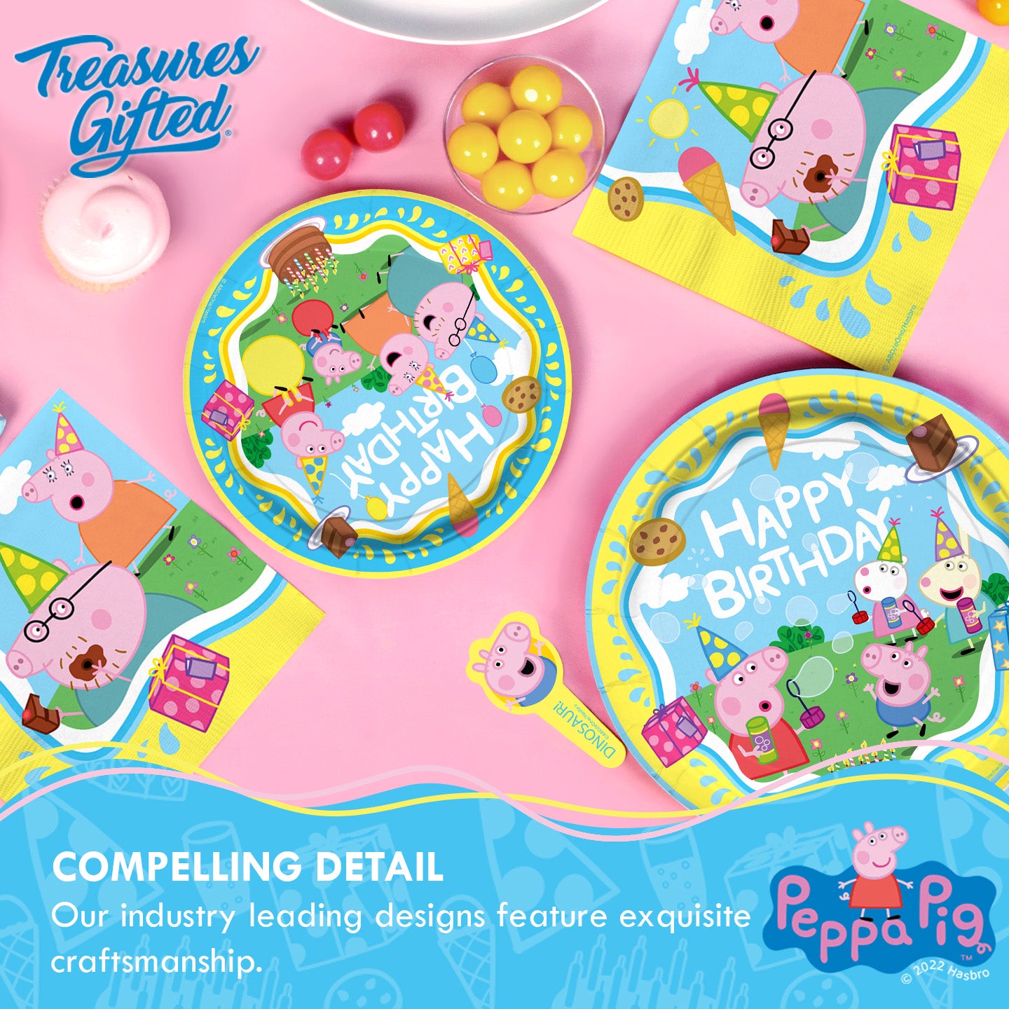 Peppa Pig Birthday Supplies Complete Set for 24 Guests – Treasures Gifted