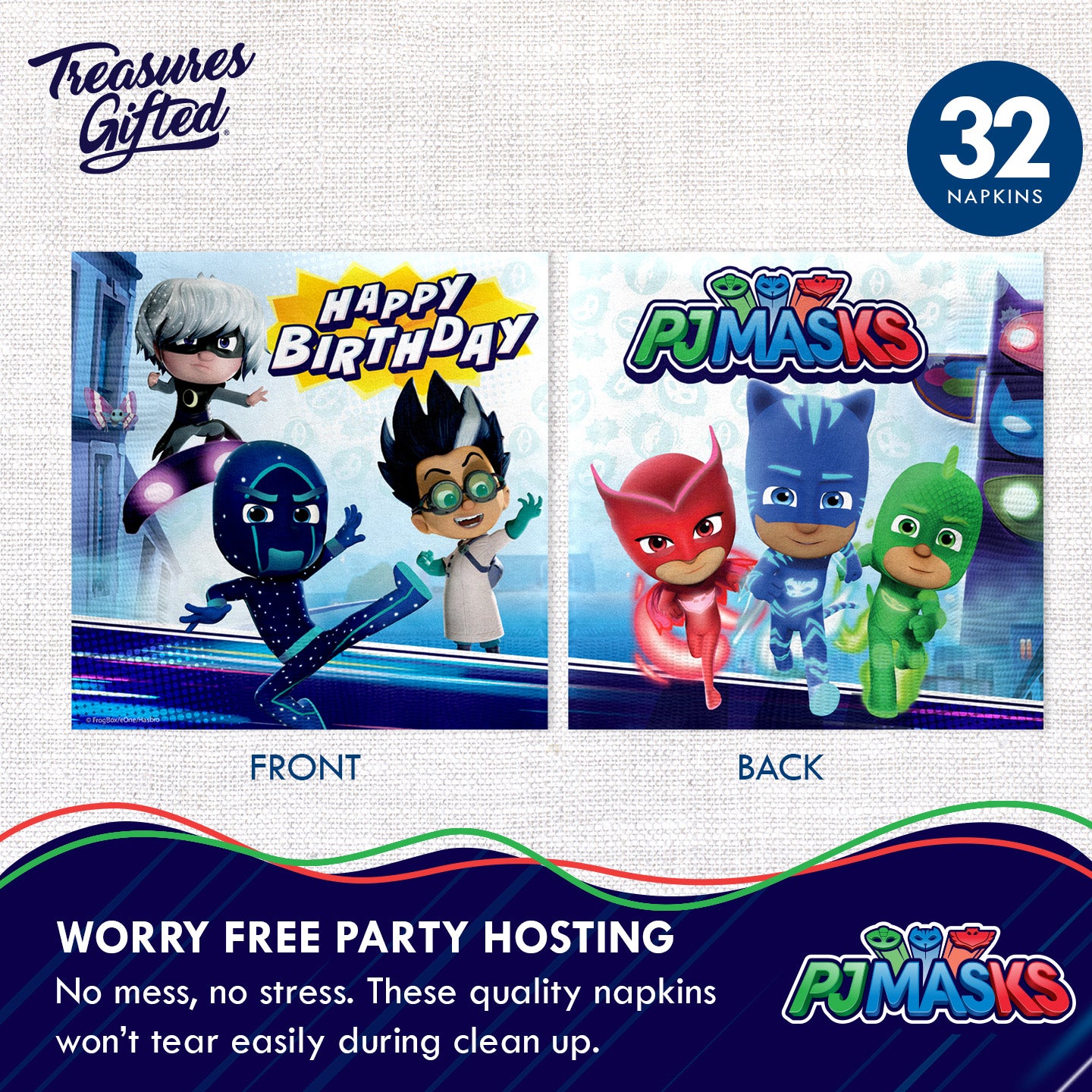 PJ Masks Party Supplies Complete Set for 24 Guests – Treasures Gifted