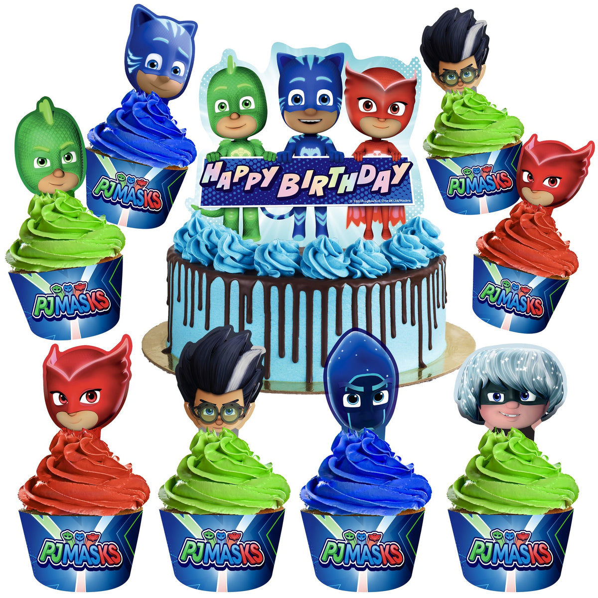 PJ Masks Cake Topper & PJ Masks Cupcake Toppers Kit – Treasures Gifted