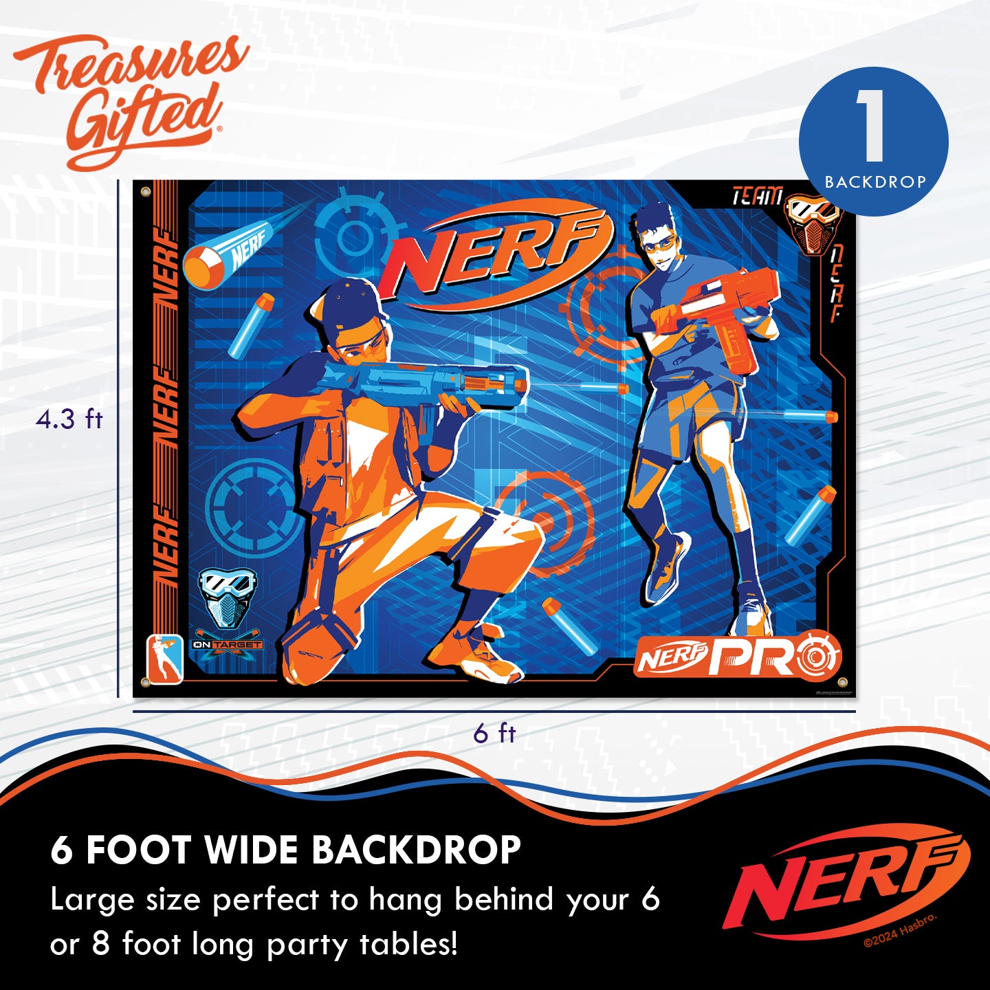 Nerf Birthday Backdrop - Nerf Party Supplies – Treasures Gifted