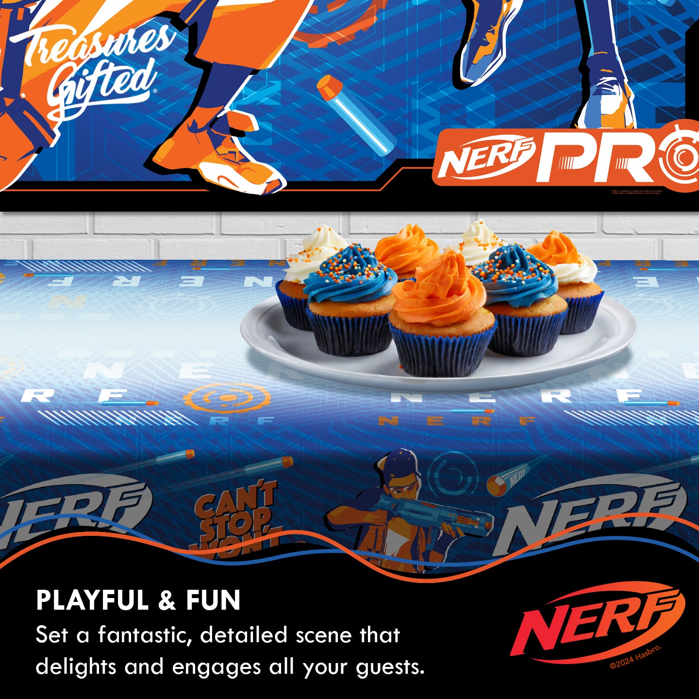 Nerf Birthday Backdrop - Nerf Party Supplies – Treasures Gifted