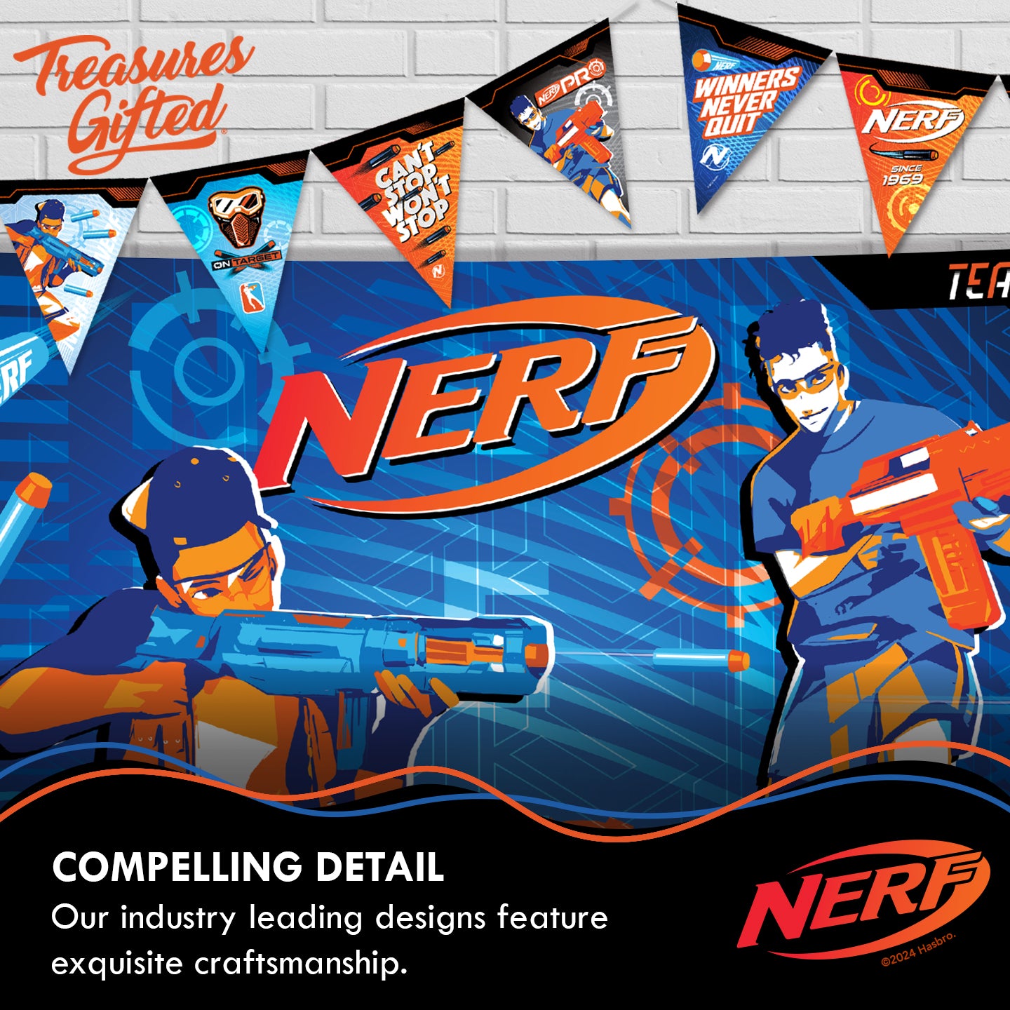 Nerf Birthday Backdrop - Nerf Party Supplies – Treasures Gifted