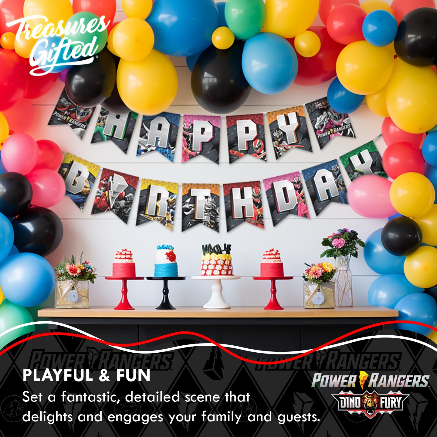 Power Rangers Birthday Banner - Power Rangers Party Supplies ...