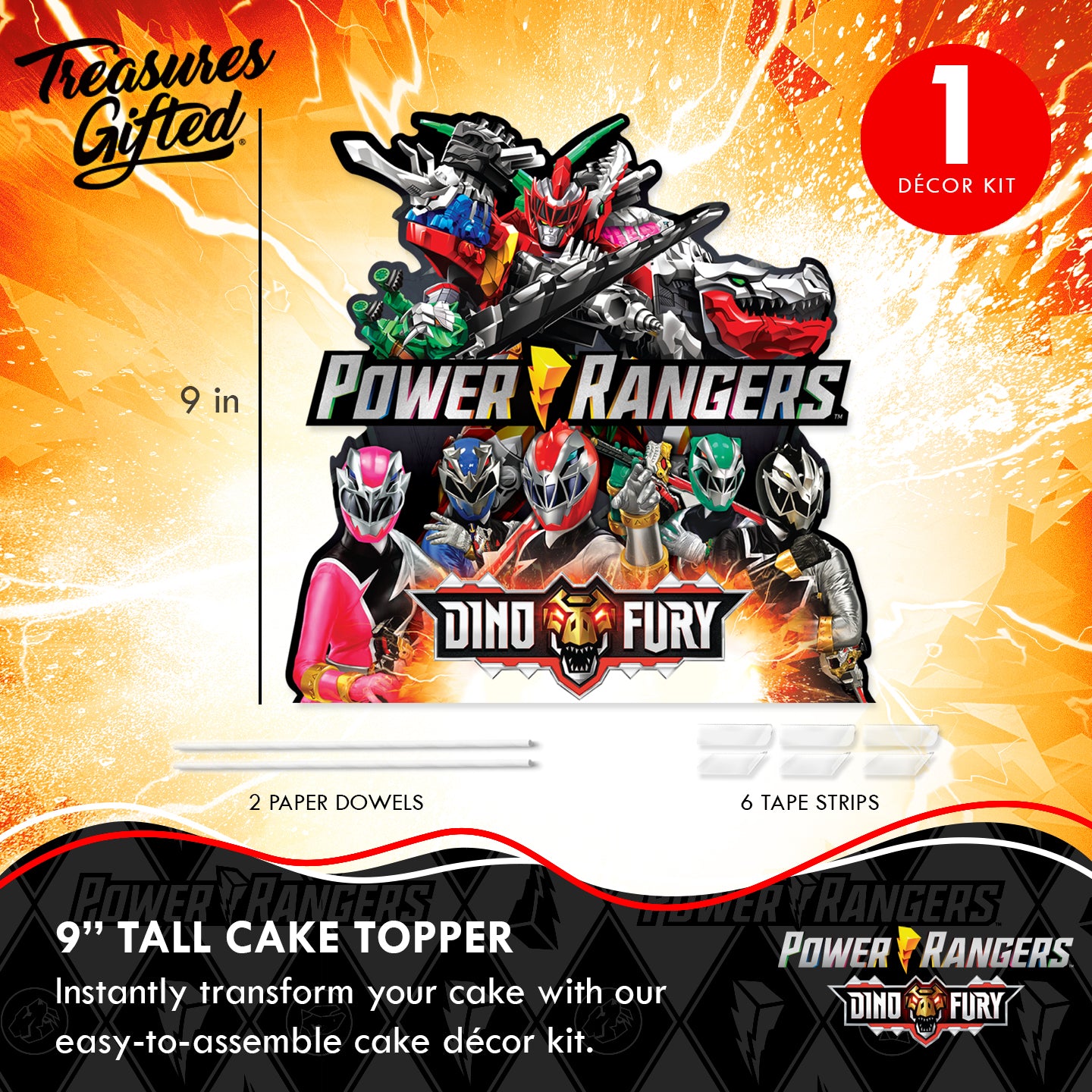 Power Rangers Cake Topper & Power Rangers Cupcake Toppers Kit ...