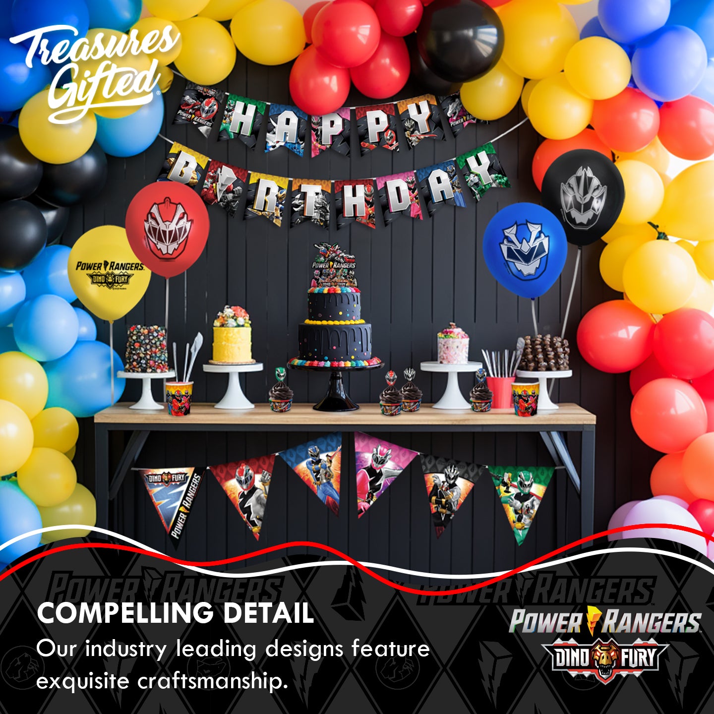 Power Rangers Cake Topper & Power Rangers Cupcake Toppers Kit ...