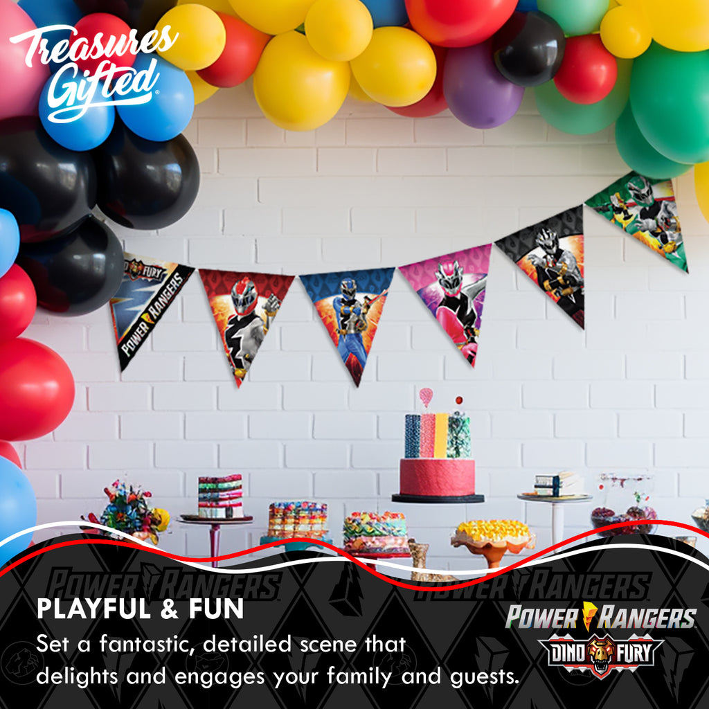 Power Rangers Birthday Banner Pennant - Power Rangers Party Supplies ...