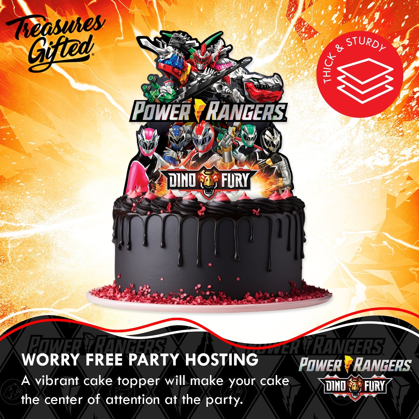 Power Rangers Cake Topper - Power Rangers Party Supplies – Treasures Gifted