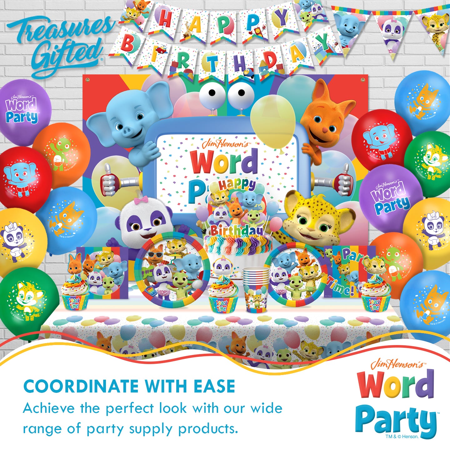 Word Party Balloons - Word Party Birthday Supplies – Treasures Gifted