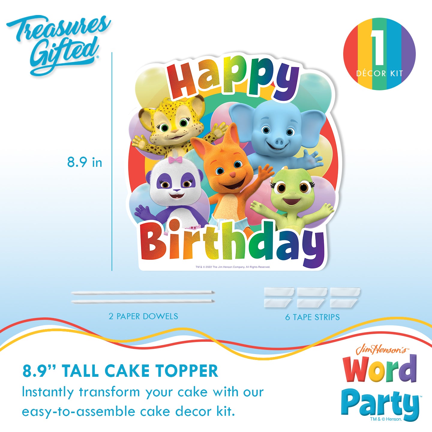 Word Party Cake Topper - Word Party Birthday Supplies – Treasures Gifted