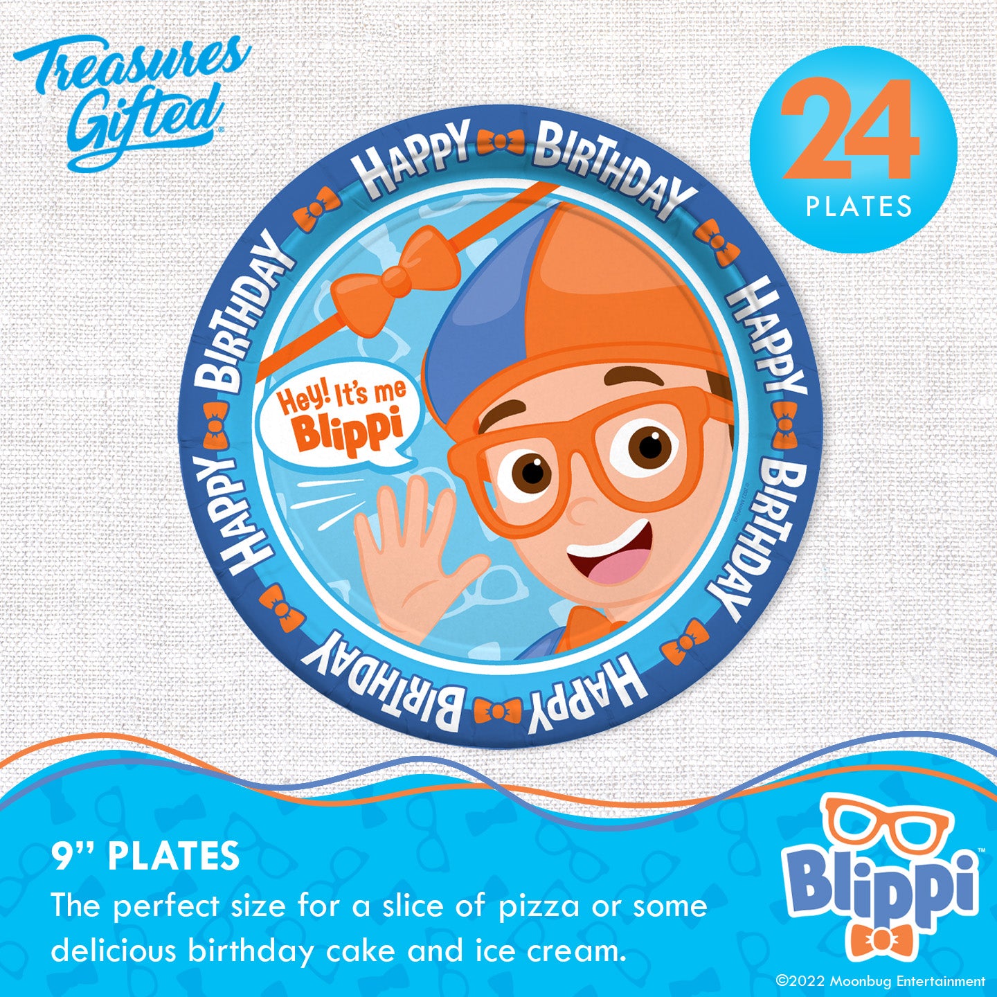 Blippi Birthday Party Tableware Deluxe Set for 24 Guests – Treasures Gifted