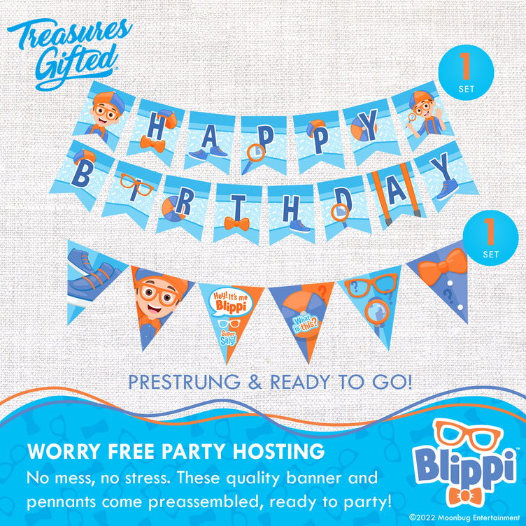 Blippi Banner & Pennants Kit - Blippi Party Supplies – Treasures Gifted