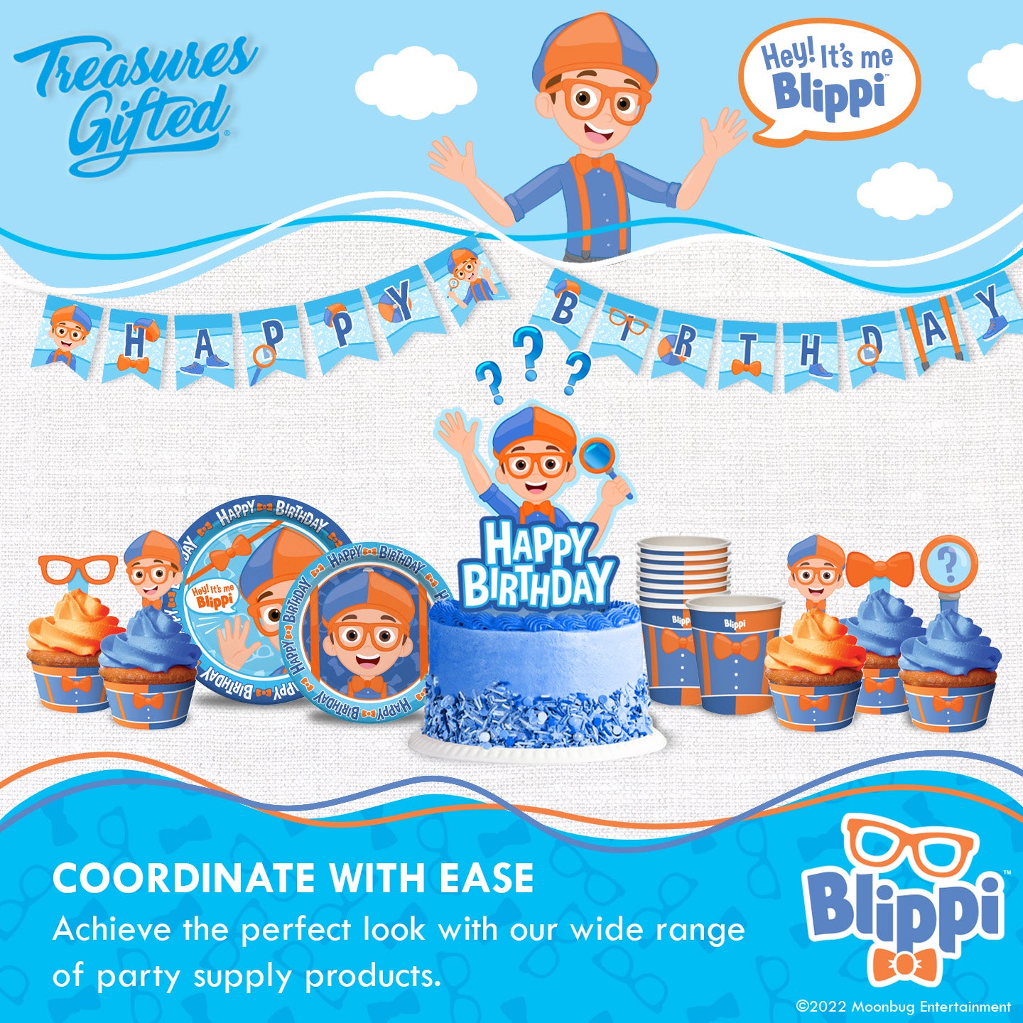 Blippi Banner & Pennants Kit - Blippi Party Supplies – Treasures Gifted