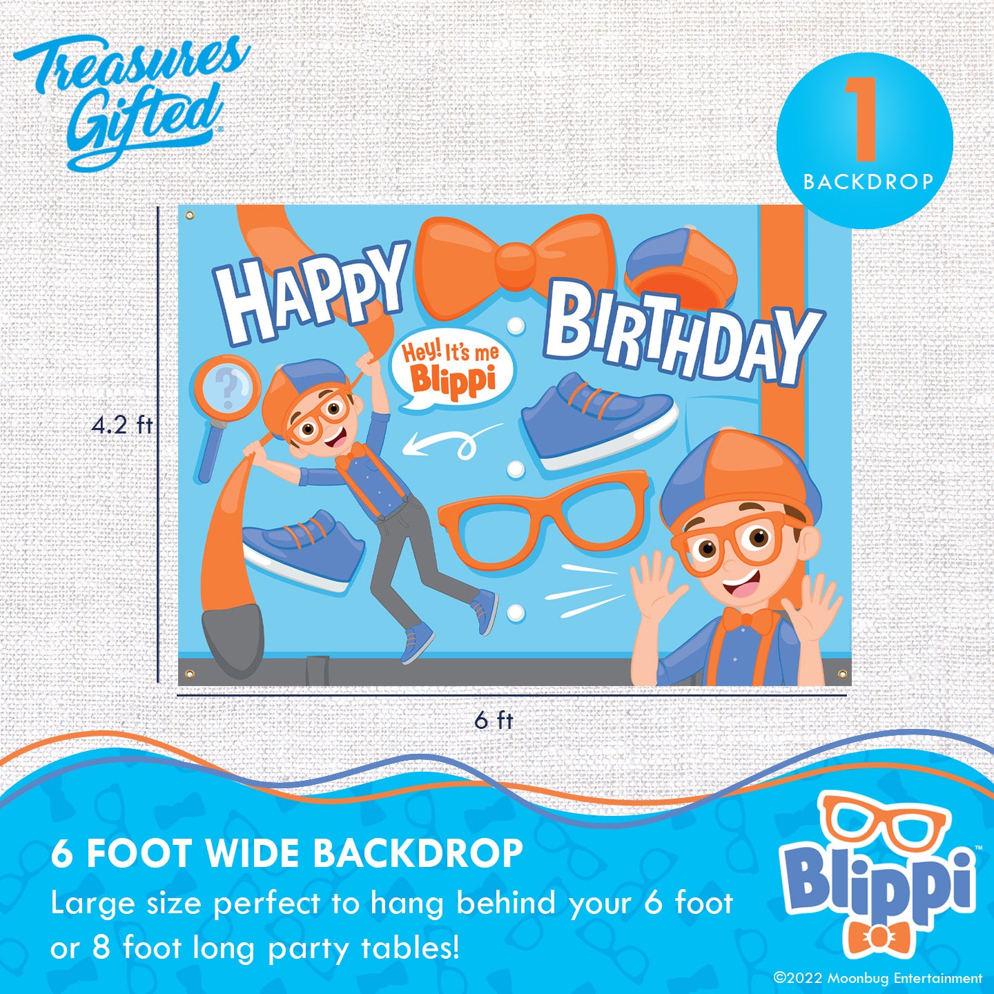 Blippi Backdrop - Blippi Party Supplies – Treasures Gifted