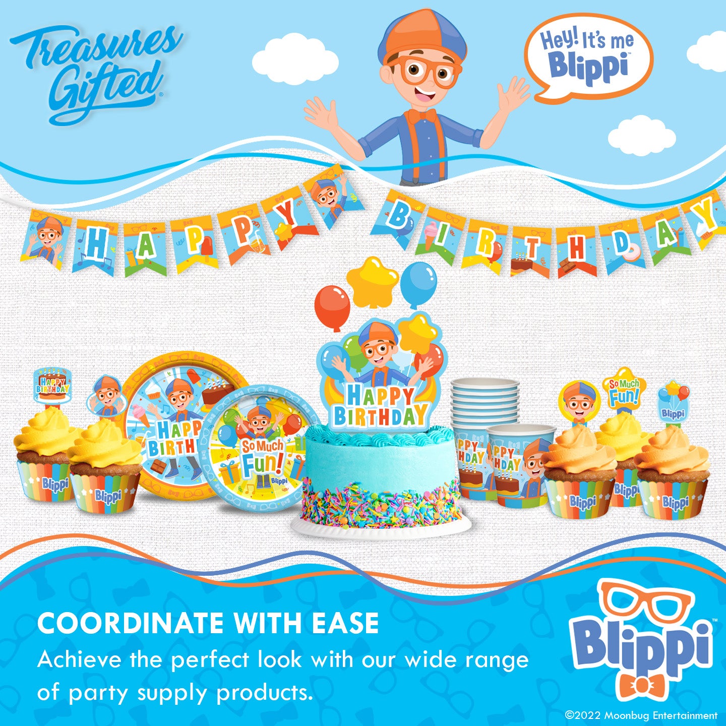 Blippi Banner Backdrop - Blippi Party Supplies – Treasures Gifted