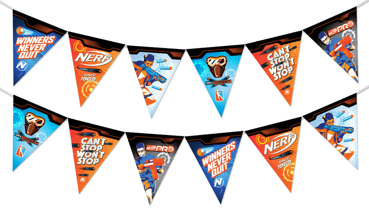 Nerf Birthday Banner Pennant - Nerf Party Supplies – Treasures Gifted