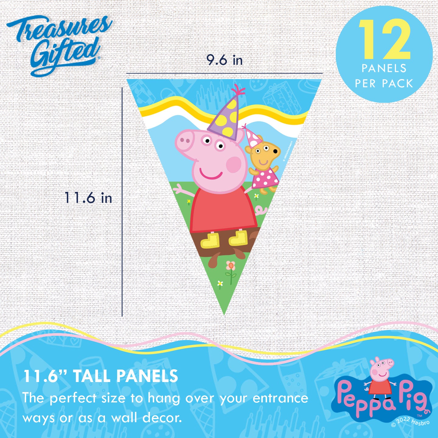 Peppa Pig Pennant Banner - Peppa Pig Party Supplies – Treasures Gifted