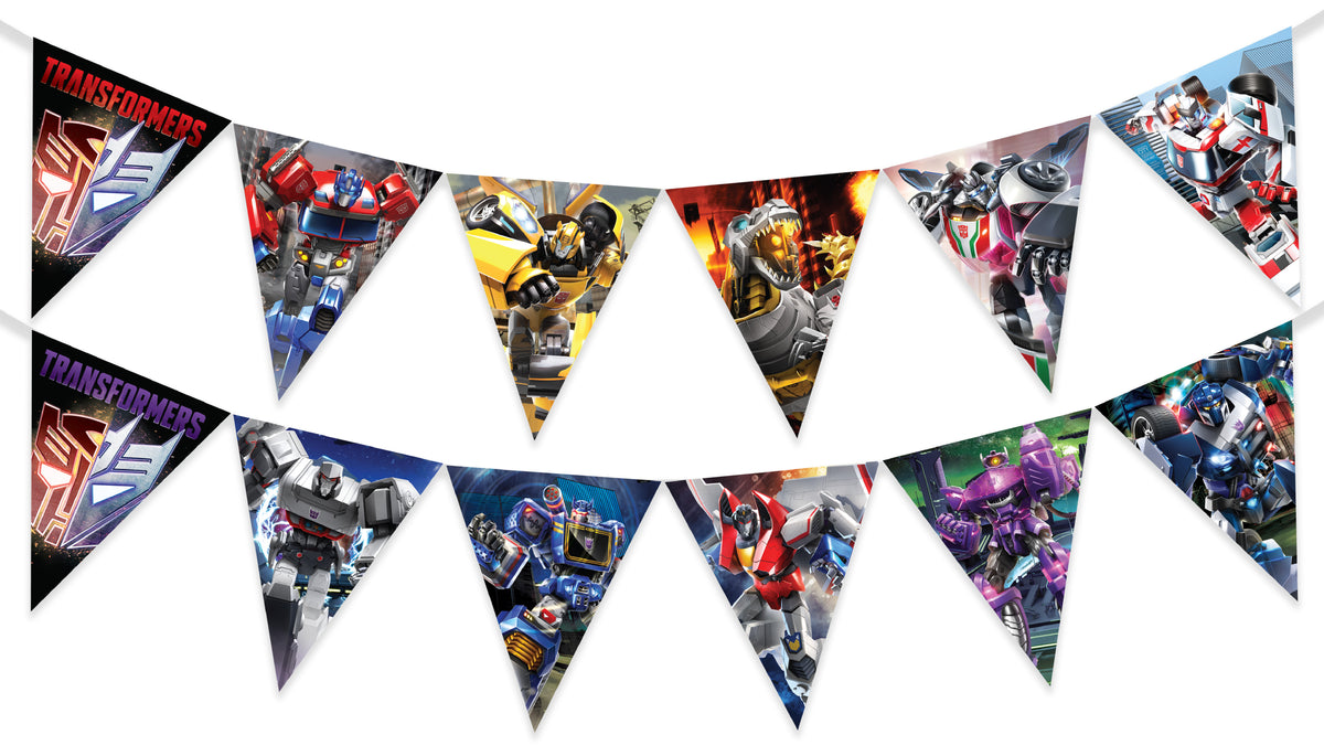Transformers Pennant Banner & Transformers Party Supplies – Treasures ...