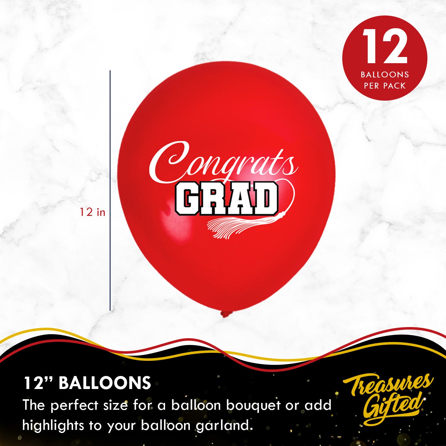 Red Graduation Balloon Bouquet - Red Graduation Party Supplies ...