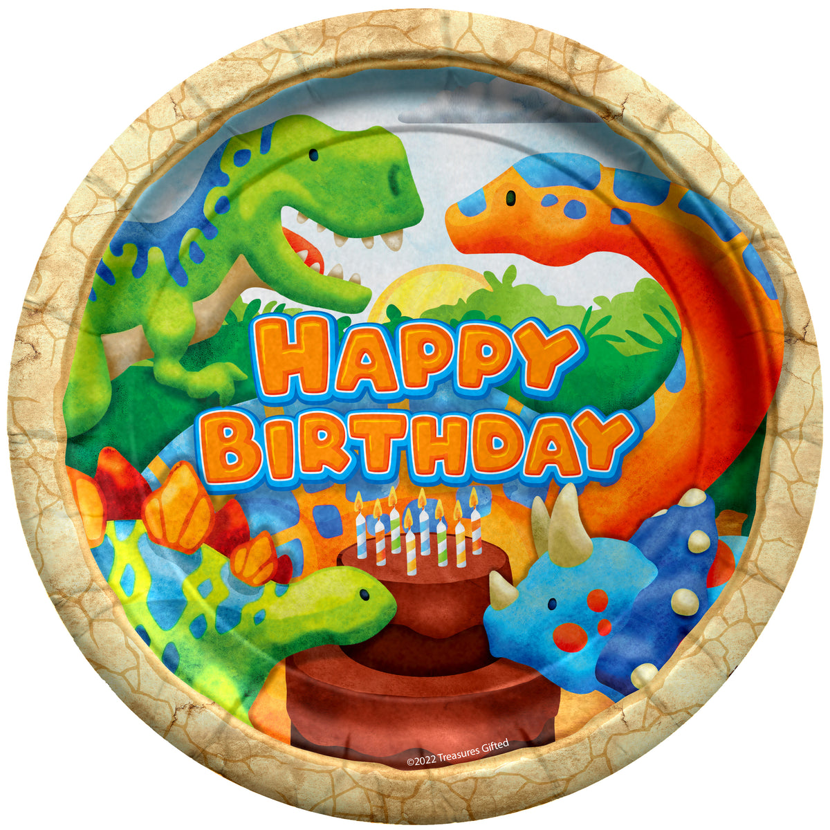 Dinosaur Plates 7in - Dinosaur Party Supplies – Treasures Gifted