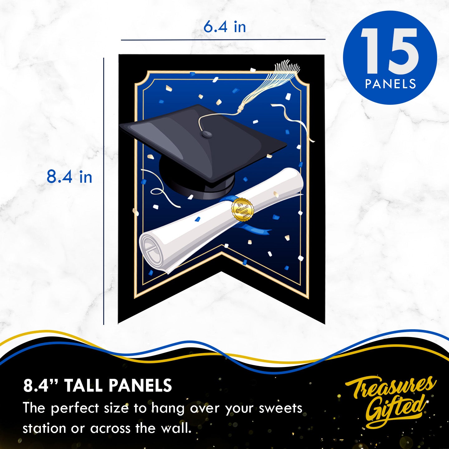 Blue Graduation Banner - Blue Graduation Party Decorations – Treasures ...