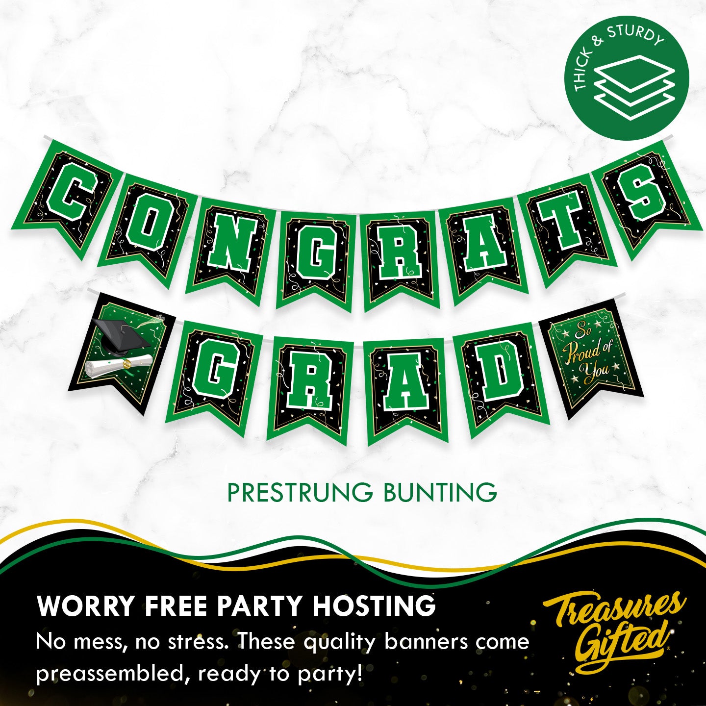 Green Graduation Banner - Green Graduation Party Decorations ...