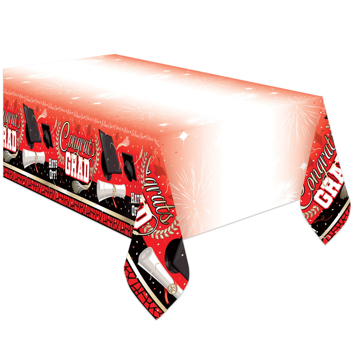 Red Graduation Tablecloth - Red Graduation Party Supplies – Treasures ...