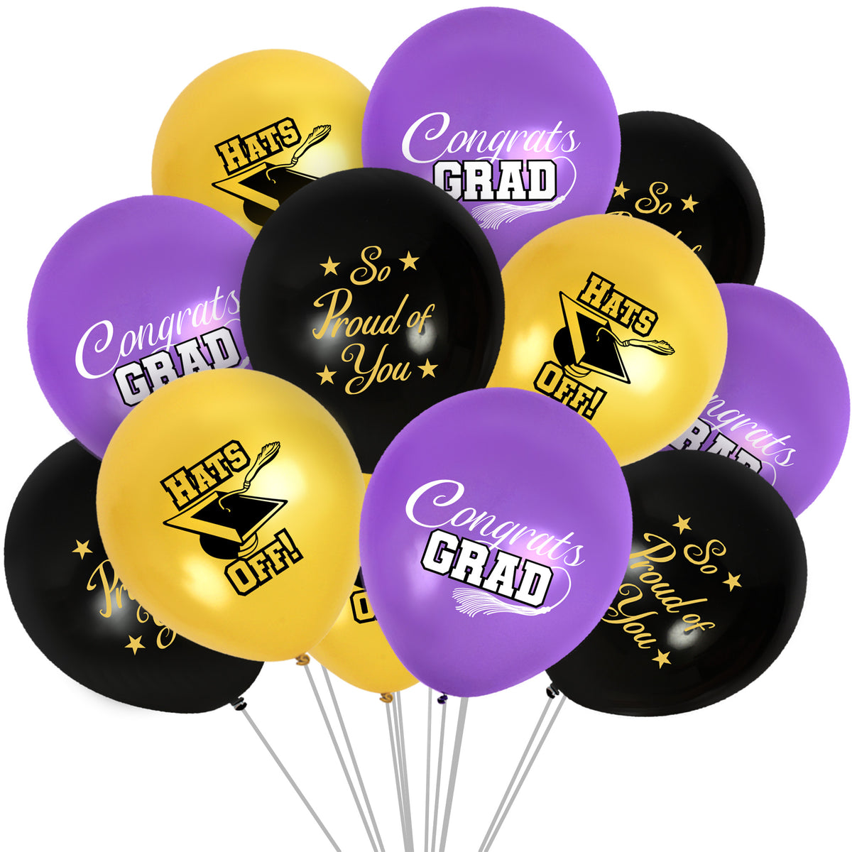 Purple Graduation Balloon Bouquet - Purple Graduation Party Supplies ...