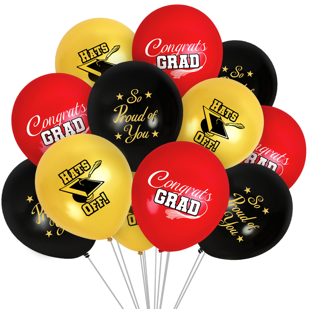 Red Graduation Balloon Bouquet - Red Graduation Party Supplies ...