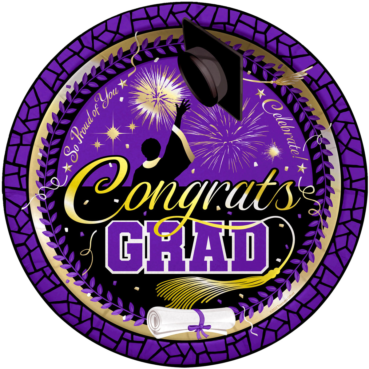 Purple Graduation Plates 9in - Purple Graduation Party Supplies ...