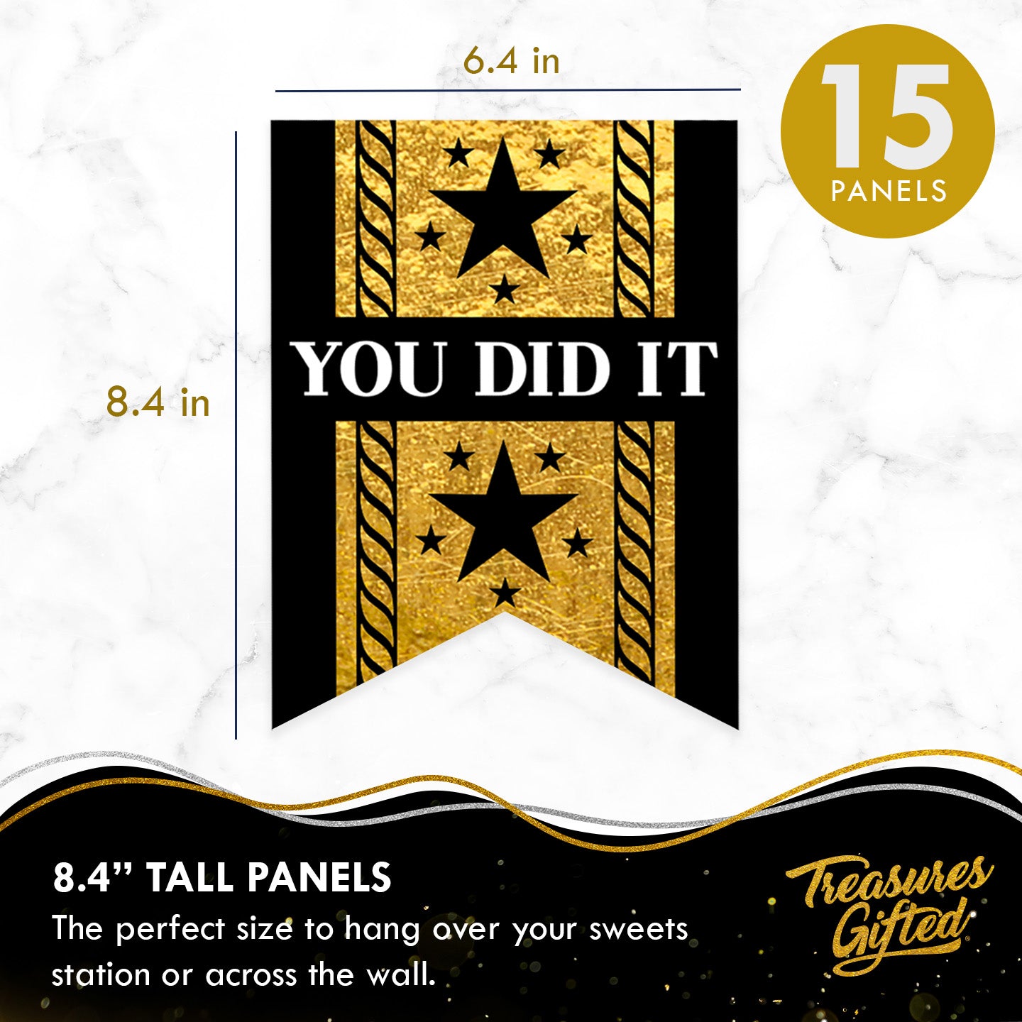 Gold Graduation Banner - Black and Gold Graduation Party Decorations ...