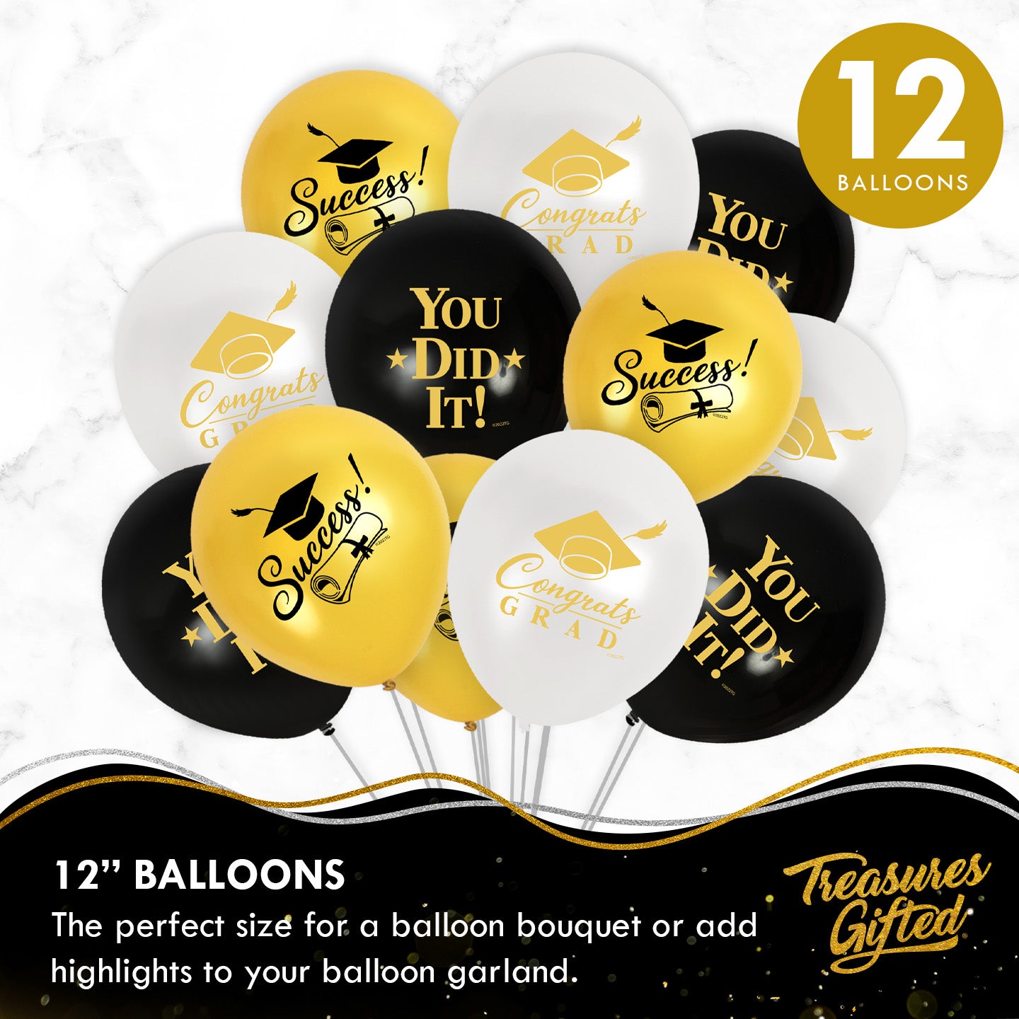 Gold Graduation Party Supplies Complete Set for 24 Guests – Treasures ...
