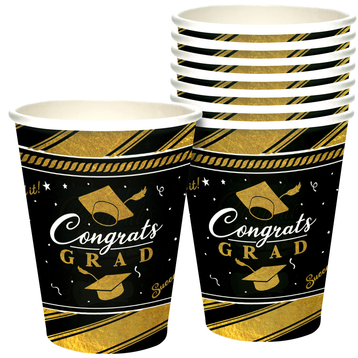 Gold Graduation Cups - Gold Graduation Party Supplies – Treasures Gifted