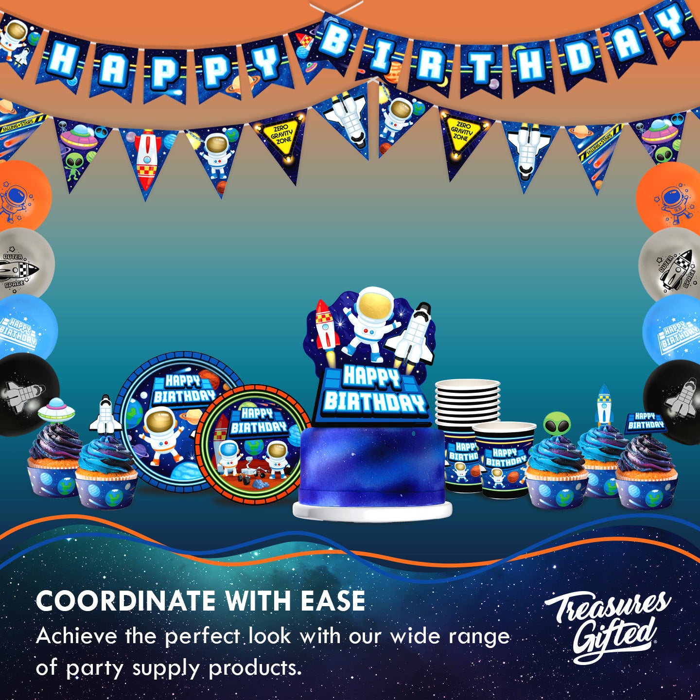 Outer Space Banner & Pennants Kit - Outer Space Party Supplies ...