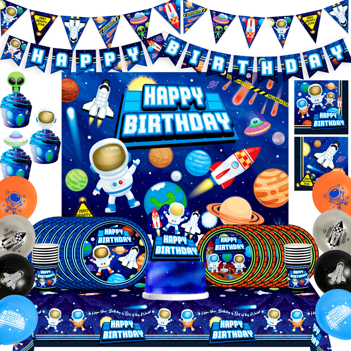 Outer Space Party Supplies Ultimate Set for 16 Guests – Treasures Gifted