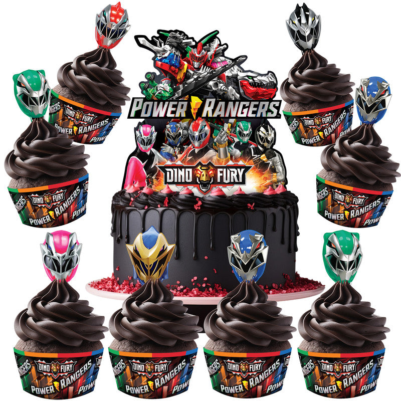 Power Rangers Cake Topper & Power Rangers Cupcake Toppers Kit ...