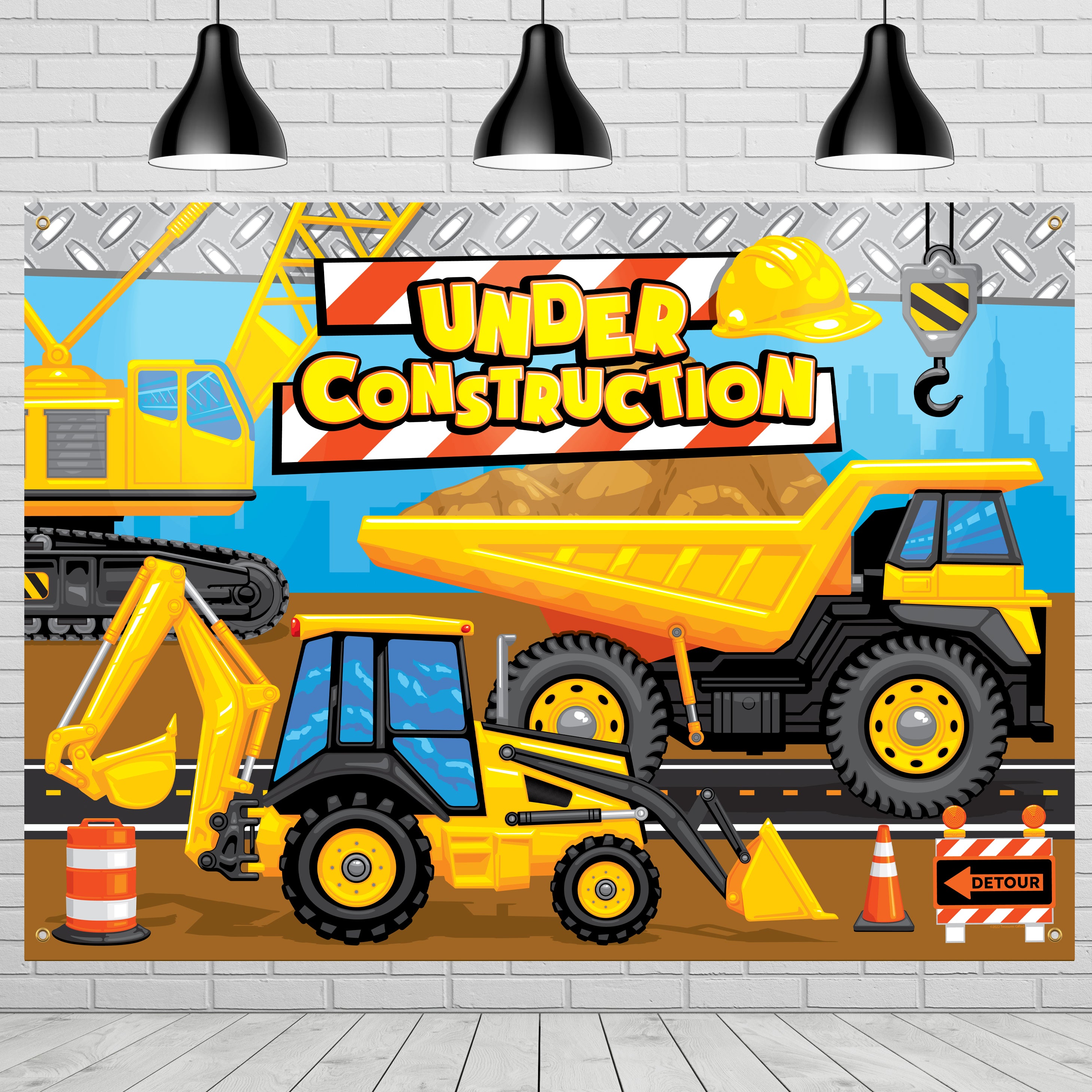 Construction Backdrop - Construction Party Supplies – Treasures Gifted