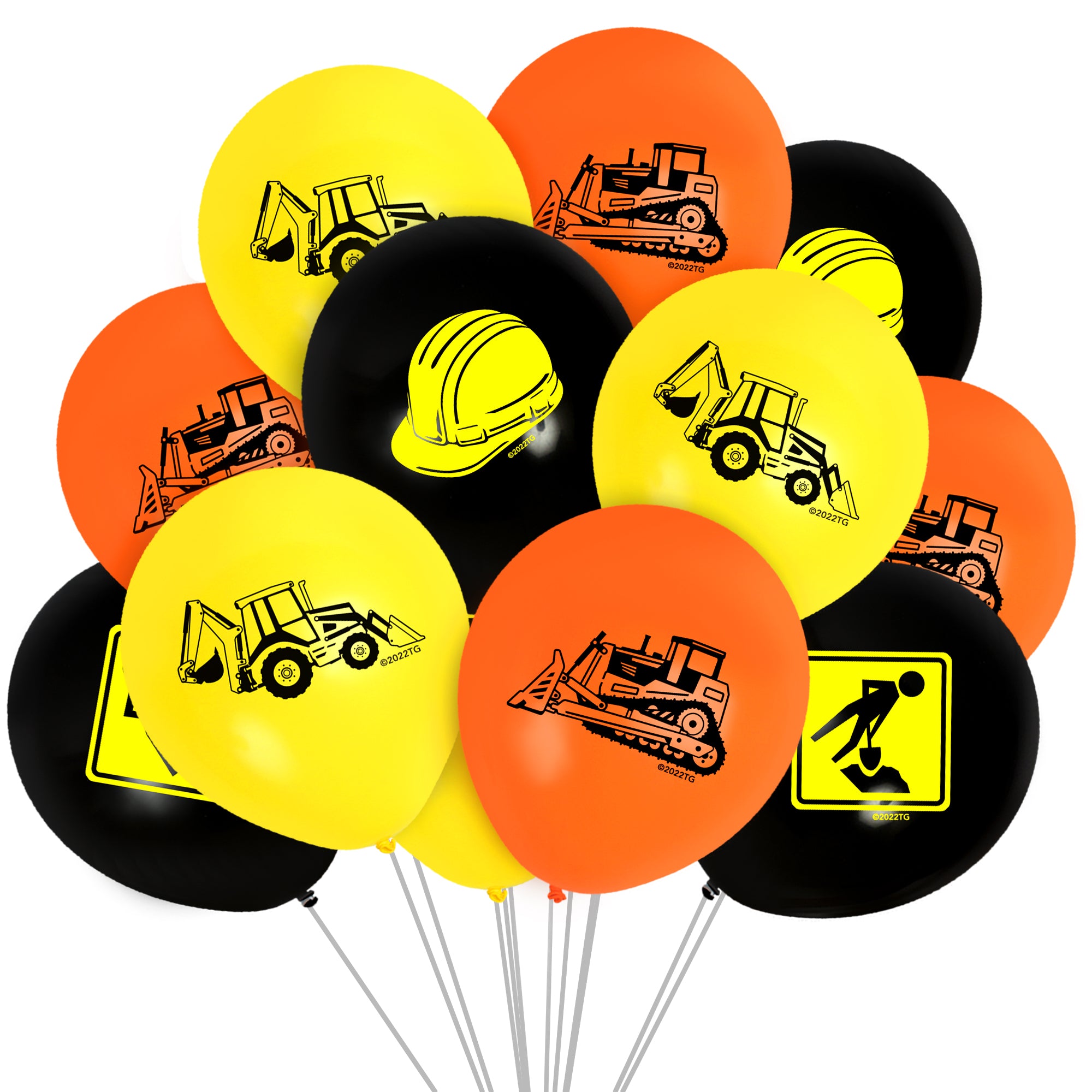 Construction Balloon Bouquet - Construction Party Supplies – Treasures ...