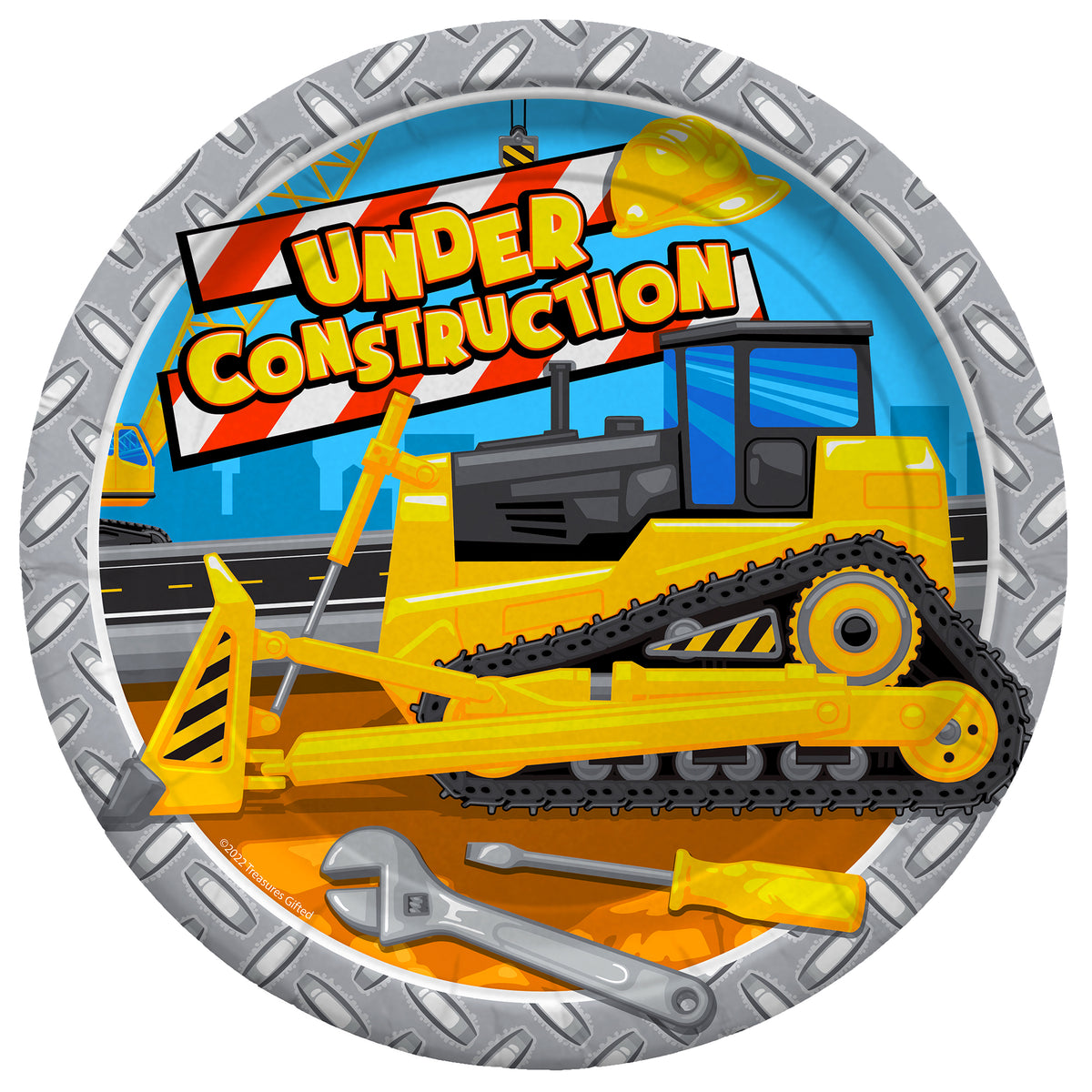 Construction Plates 9in - Construction Party Supplies – Treasures Gifted